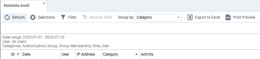 Metadata Audit – Longview v25