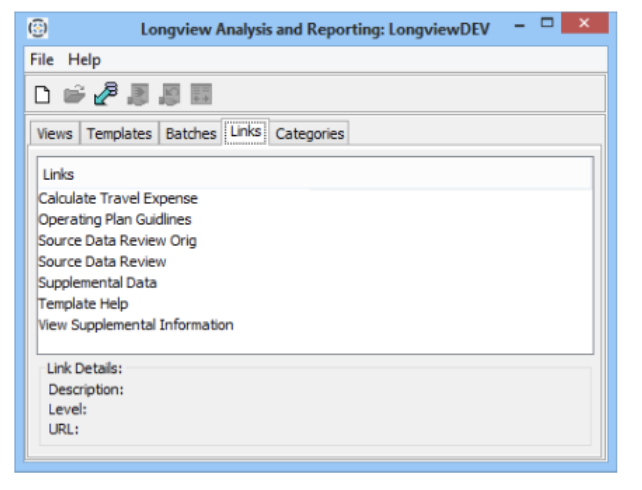 Adding Links To A Template – Longview v25