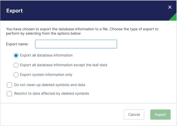 Export and Import – Longview v25