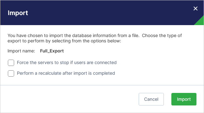 Export and Import – Longview v25