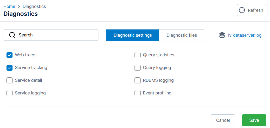 Diagnostics – Longview v25