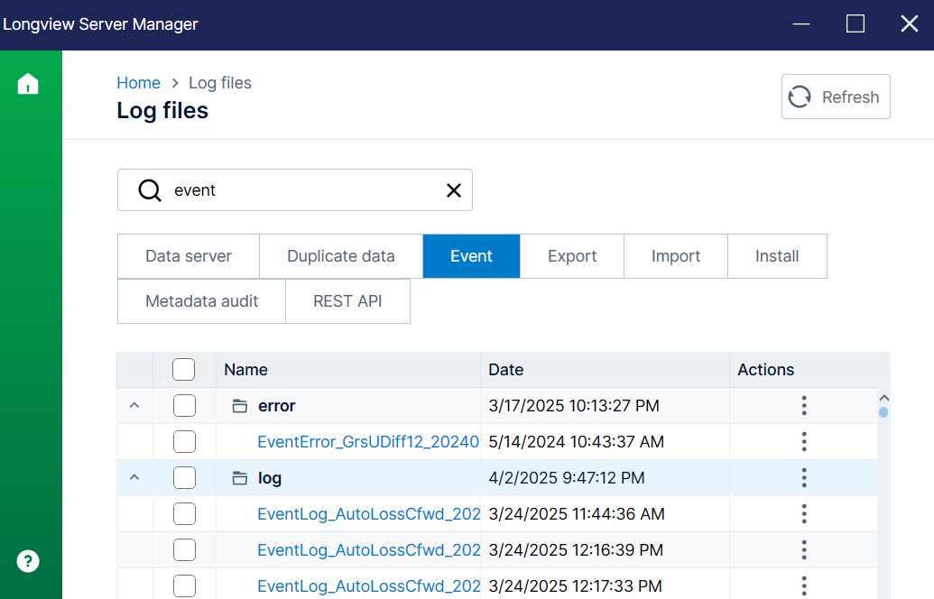 Server Configuration – Longview v25